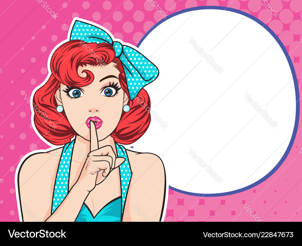 Woman keep a silence Royalty Free Vector Image