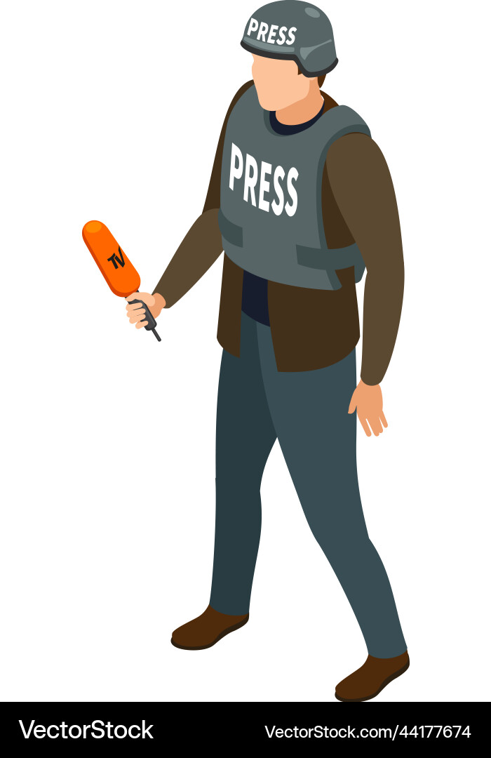 Isometric war journalist Royalty Free Vector Image