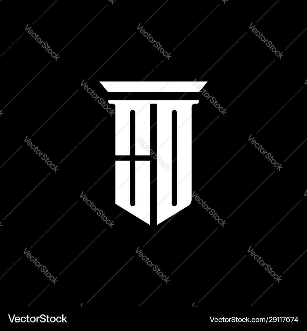 Od monogram logo with emblem style isolated Vector Image