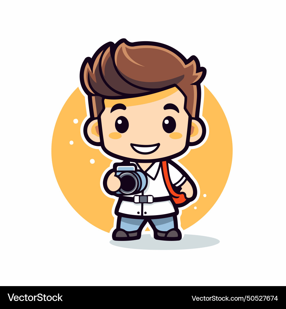 Photographer boy - cute cartoon Royalty Free Vector Image