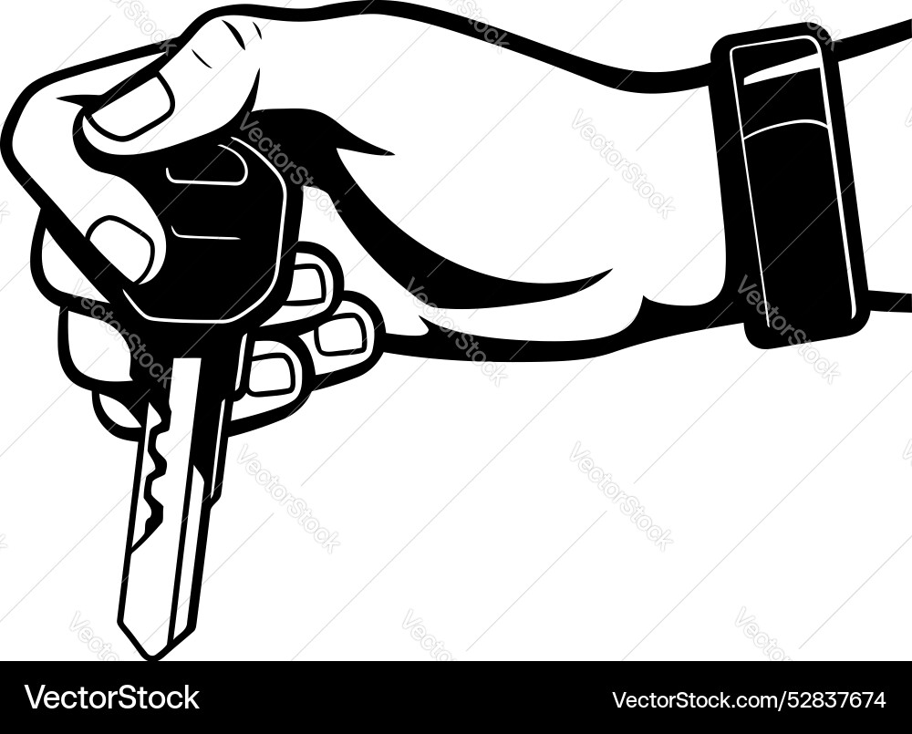 Secure grasp hand and key logo to the future Vector Image