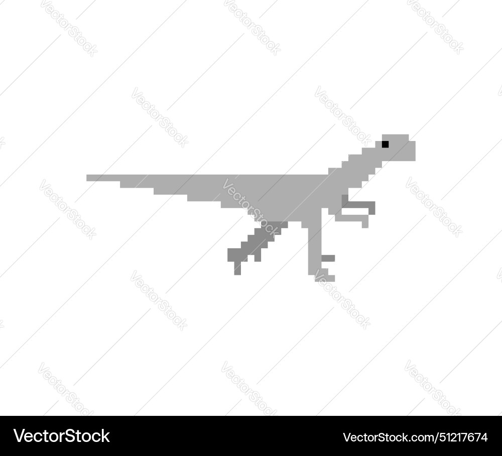 Velociraptor pixel art dinosaur pixelated ancient Vector Image