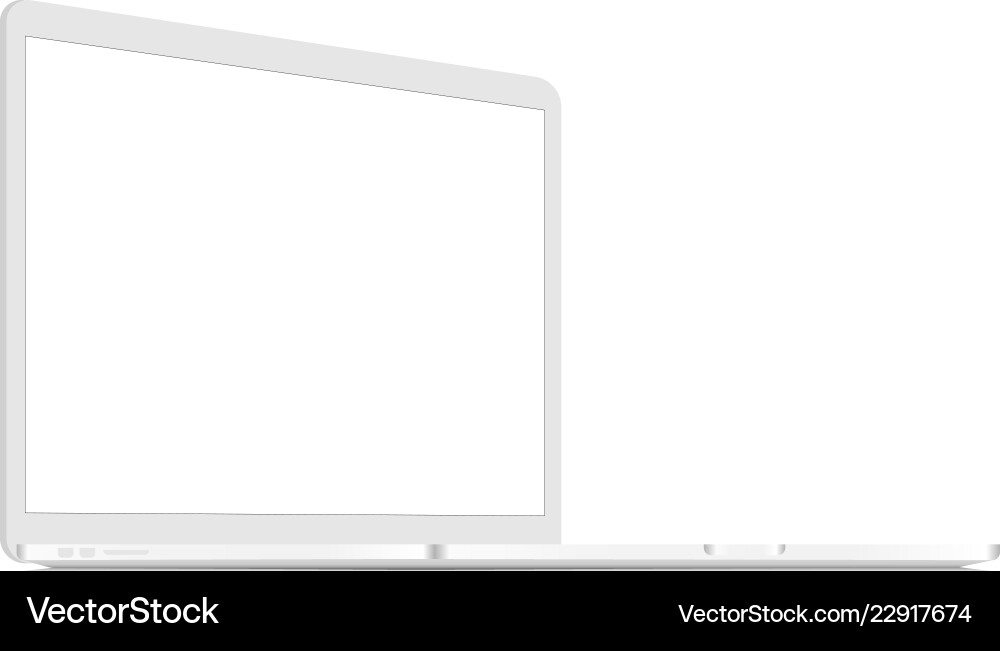 White laptop isolated Royalty Free Vector Image