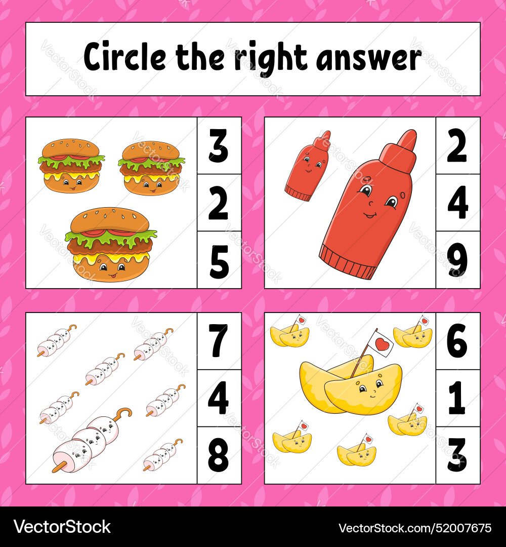 Circle the right answer education developing Vector Image