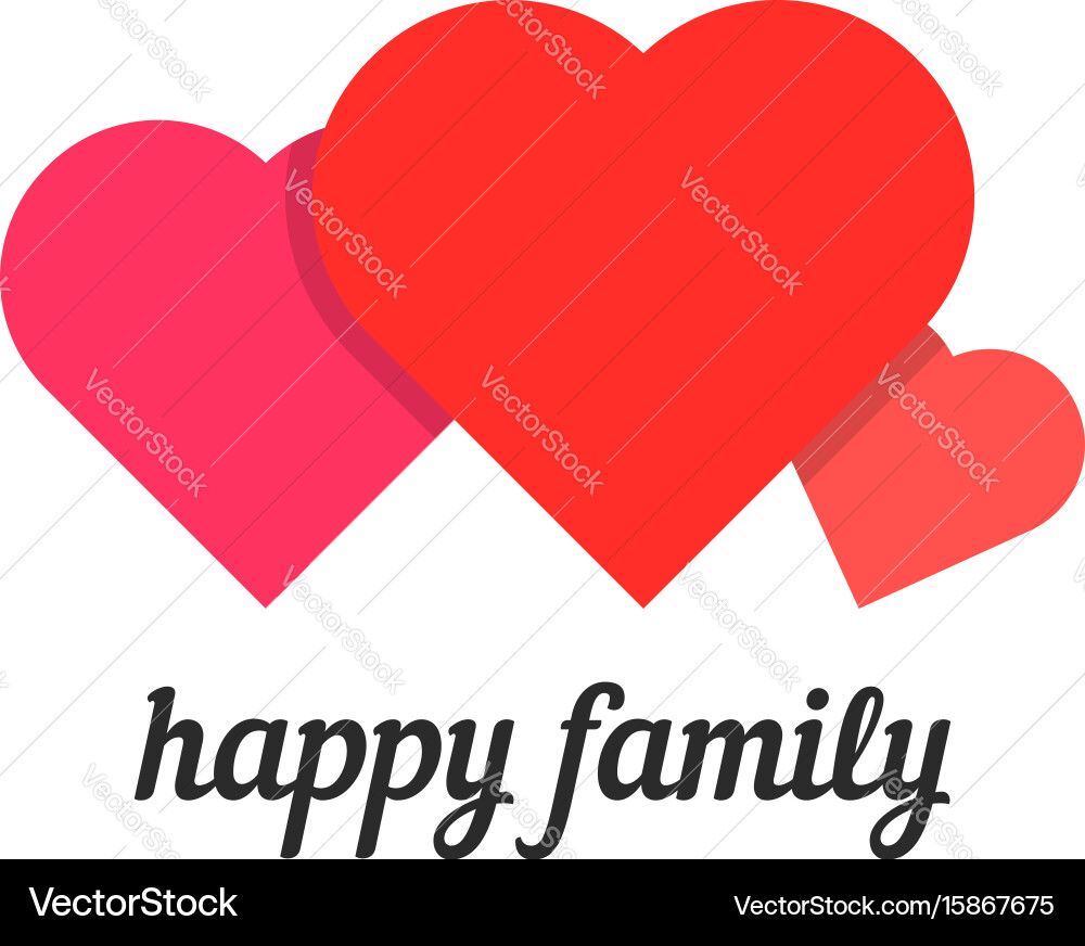 Family with Hearts Royalty Free Vector Image - VectorStock