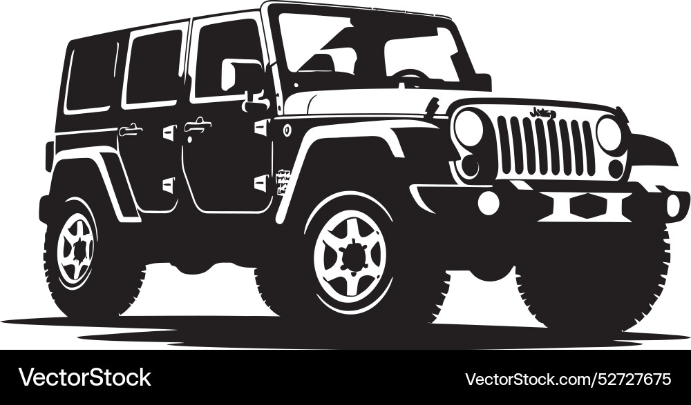 Jeep wrangler iconic design unlimited adventures Vector Image