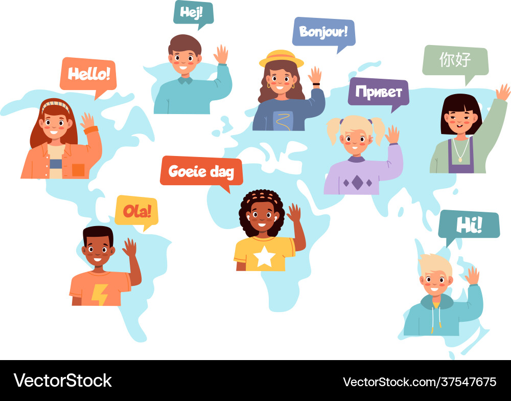 Multilingual communication international Vector Image