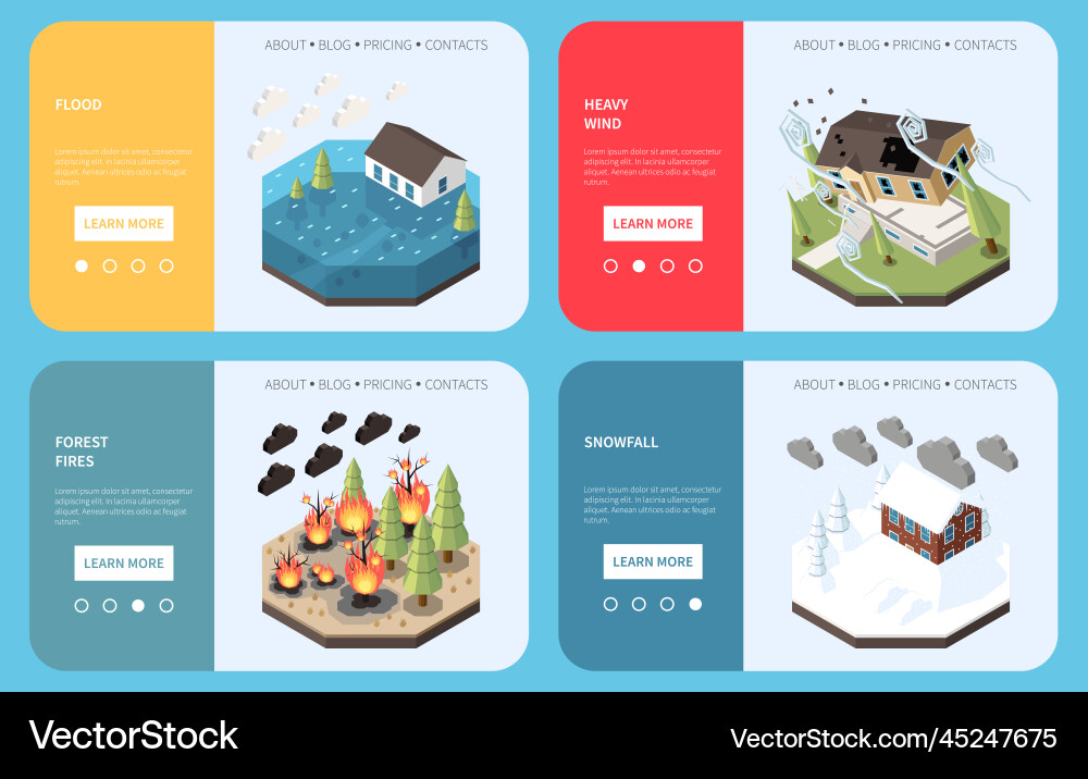 Natural disaster banner set Royalty Free Vector Image