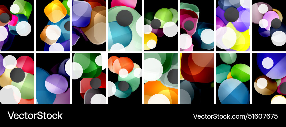 Set of trendy colorful circle geometric posters Vector Image