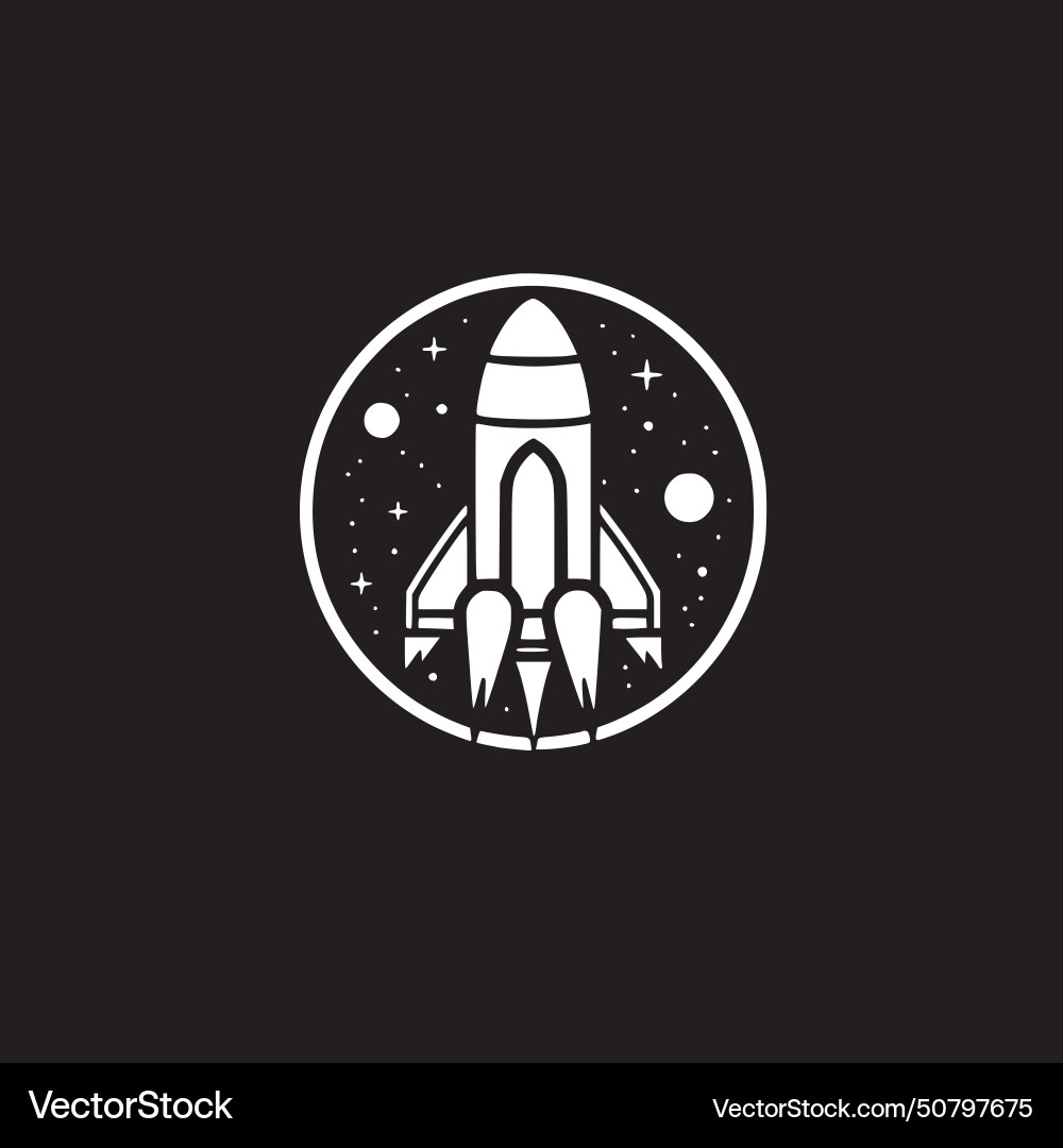 Space - minimalist and flat logo Royalty Free Vector Image