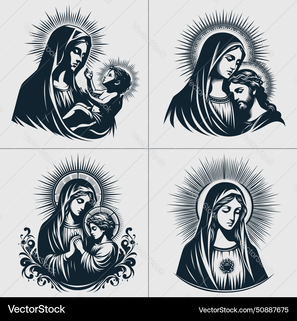 Virgin Mary - Blessed Mother Royalty Free Vector Image