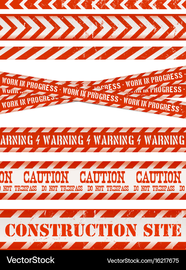 Work line under construction site and red Vector Image