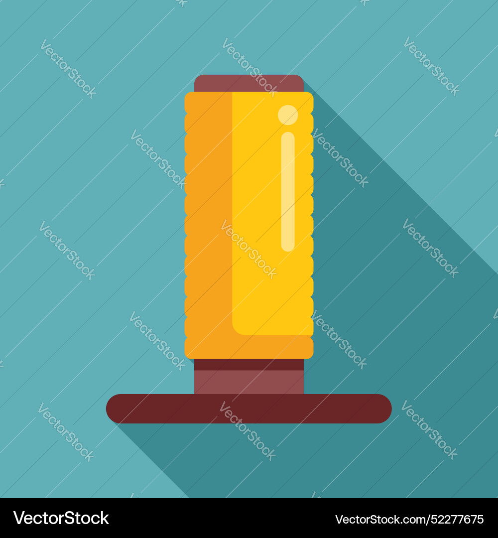 Yellow electric pillar standing on brown base Vector Image