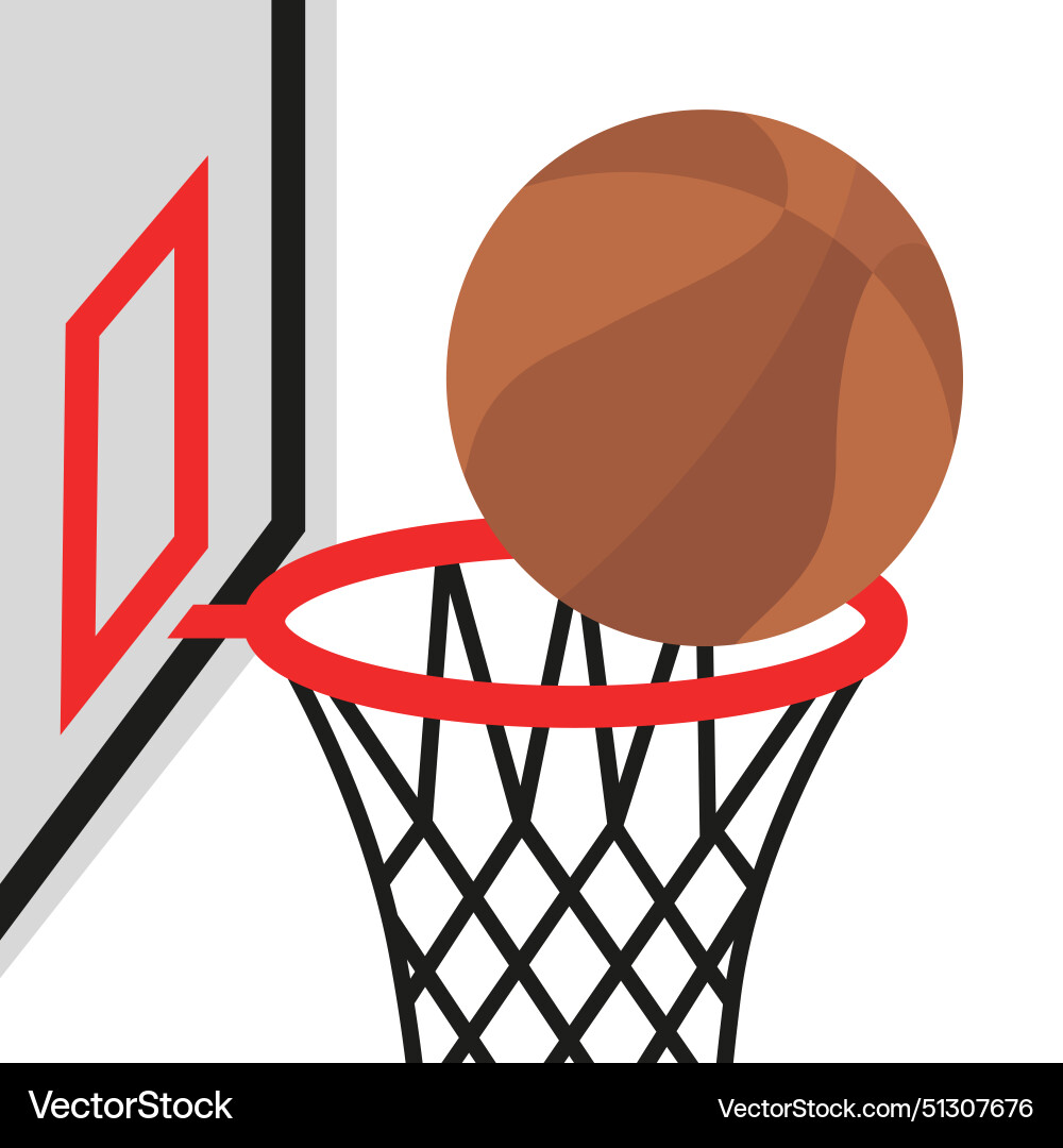 Basketball banner scoring a goal in the ring Vector Image