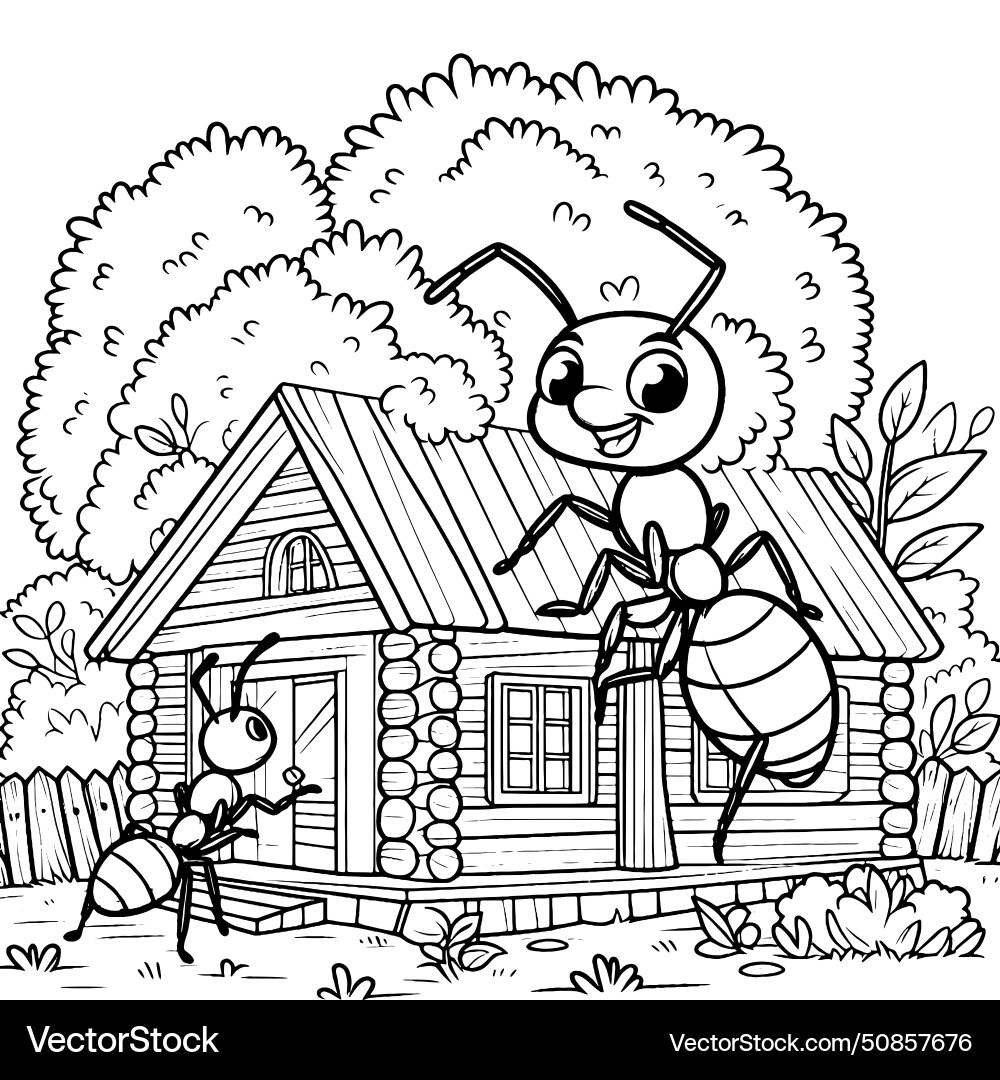 Cartoon anthill with working ants children Vector Image