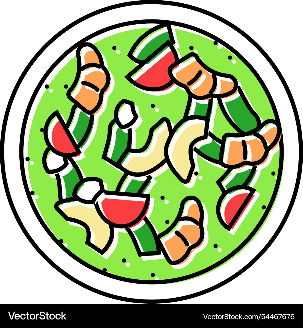 Ceviche fish color icon Royalty Free Vector Image