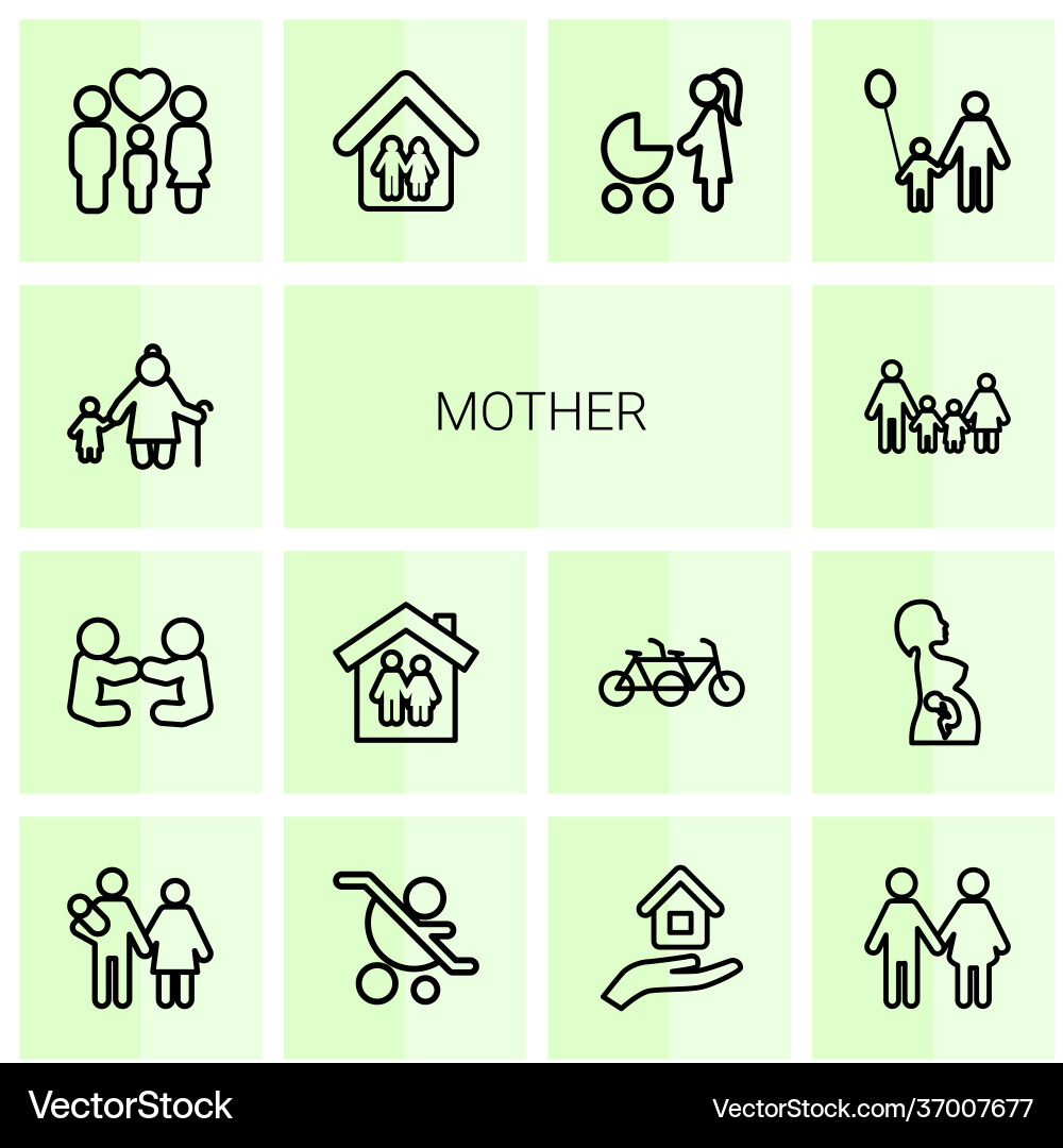 14 mother icons Royalty Free Vector Image - VectorStock