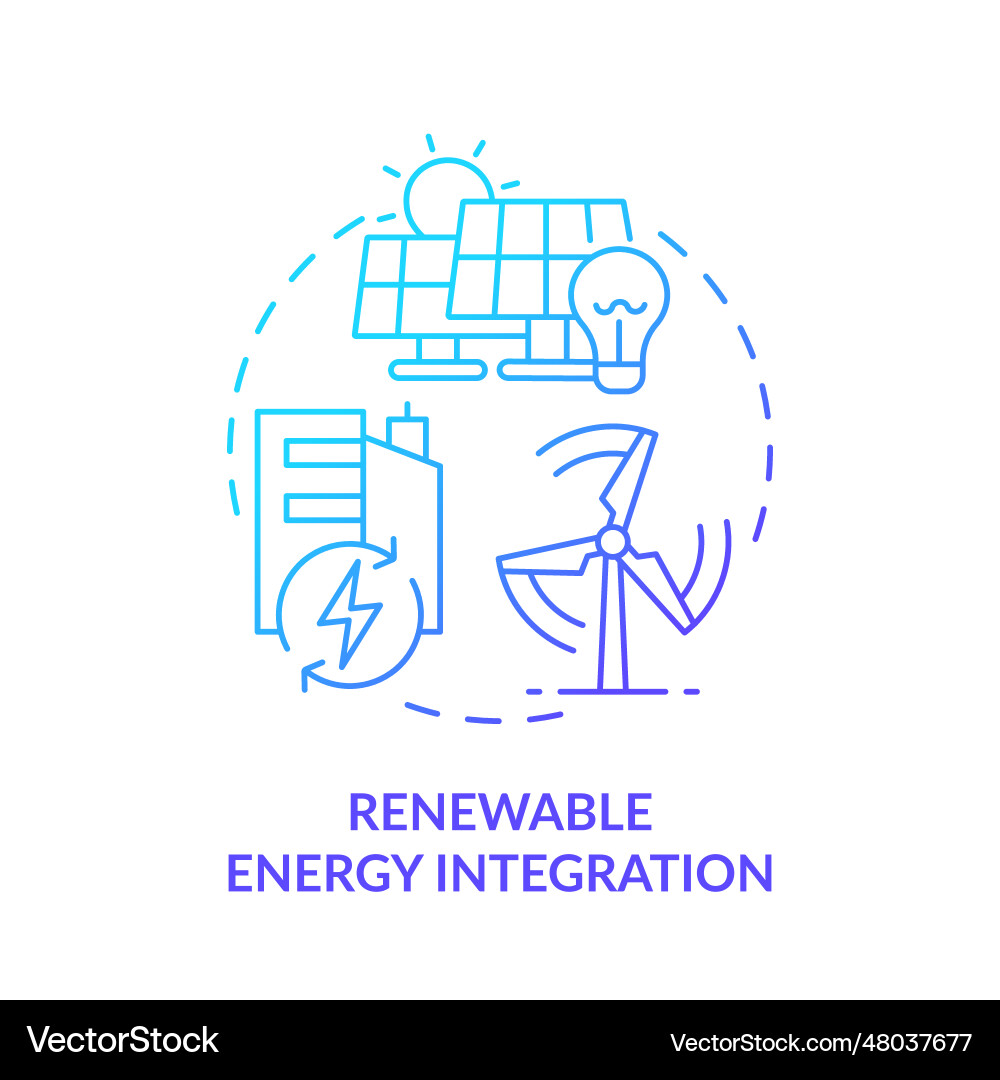 2d gradient renewable energy integration line Vector Image