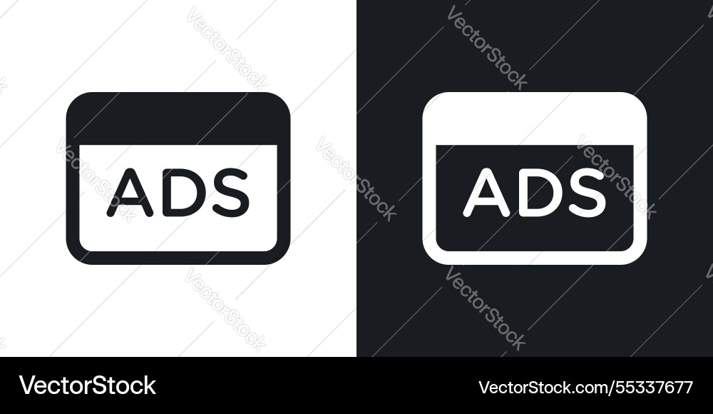 Ad icons set black and colored style Royalty Free Vector