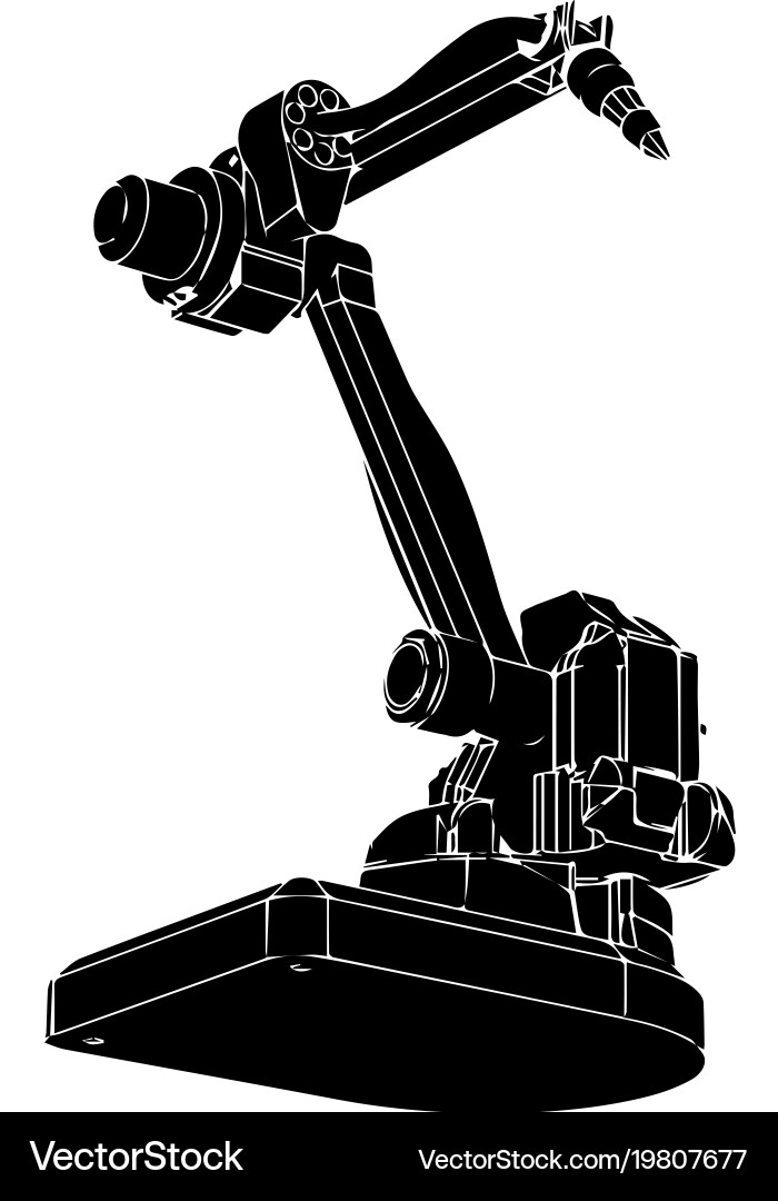 Black welding robot Royalty Free Vector Image - VectorStock