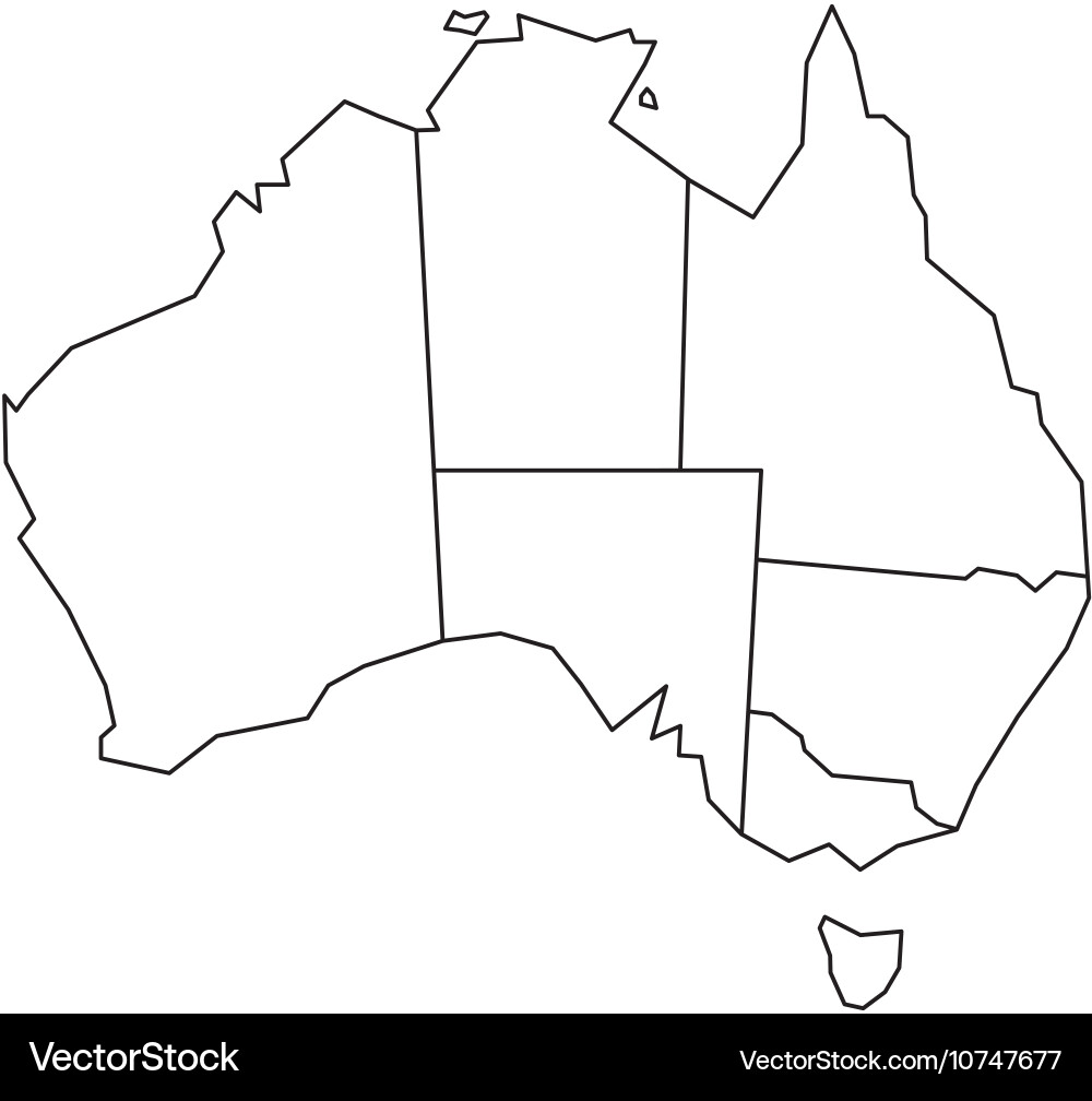 Blind map of australia Royalty Free Vector Image