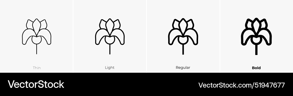 Iris icon thin light regular and bold style Vector Image