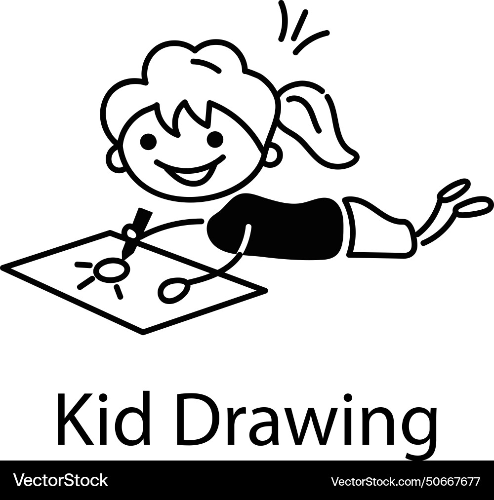 Kid drawing Royalty Free Vector Image - VectorStock