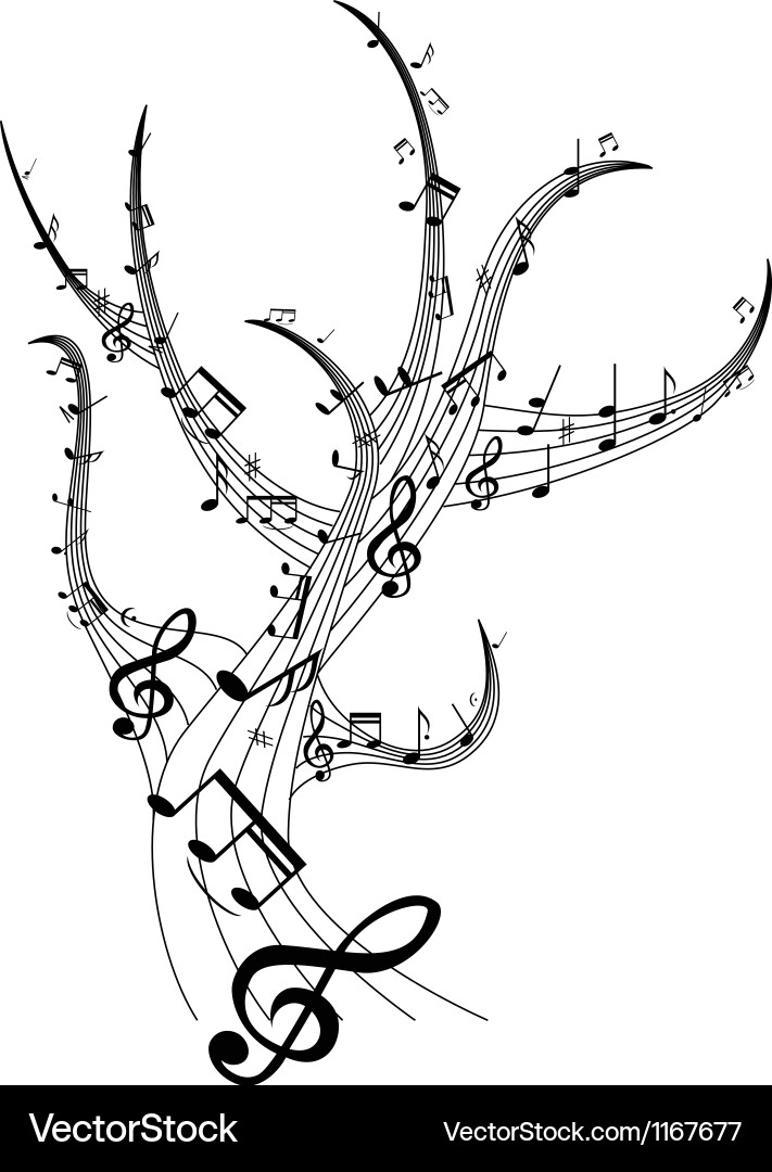 Music tree Royalty Free Vector Image - VectorStock