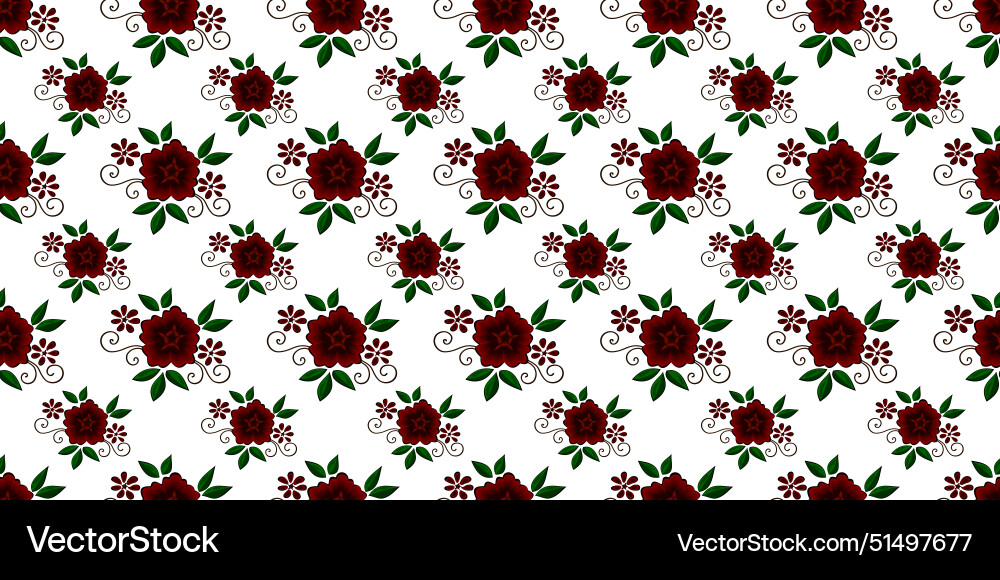 Pattern of red flower bunch 32 Royalty Free Vector Image