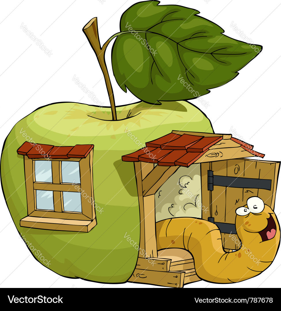Apple house Royalty Free Vector Image - VectorStock