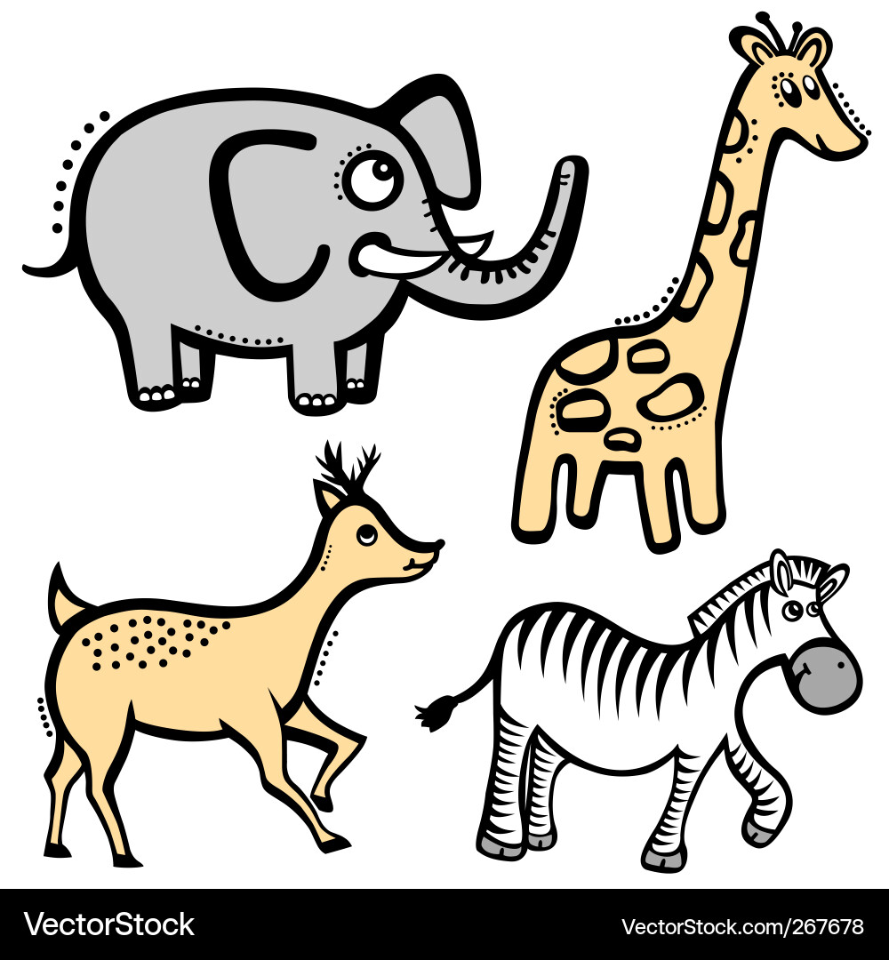 Cartoon animals Royalty Free Vector Image - VectorStock