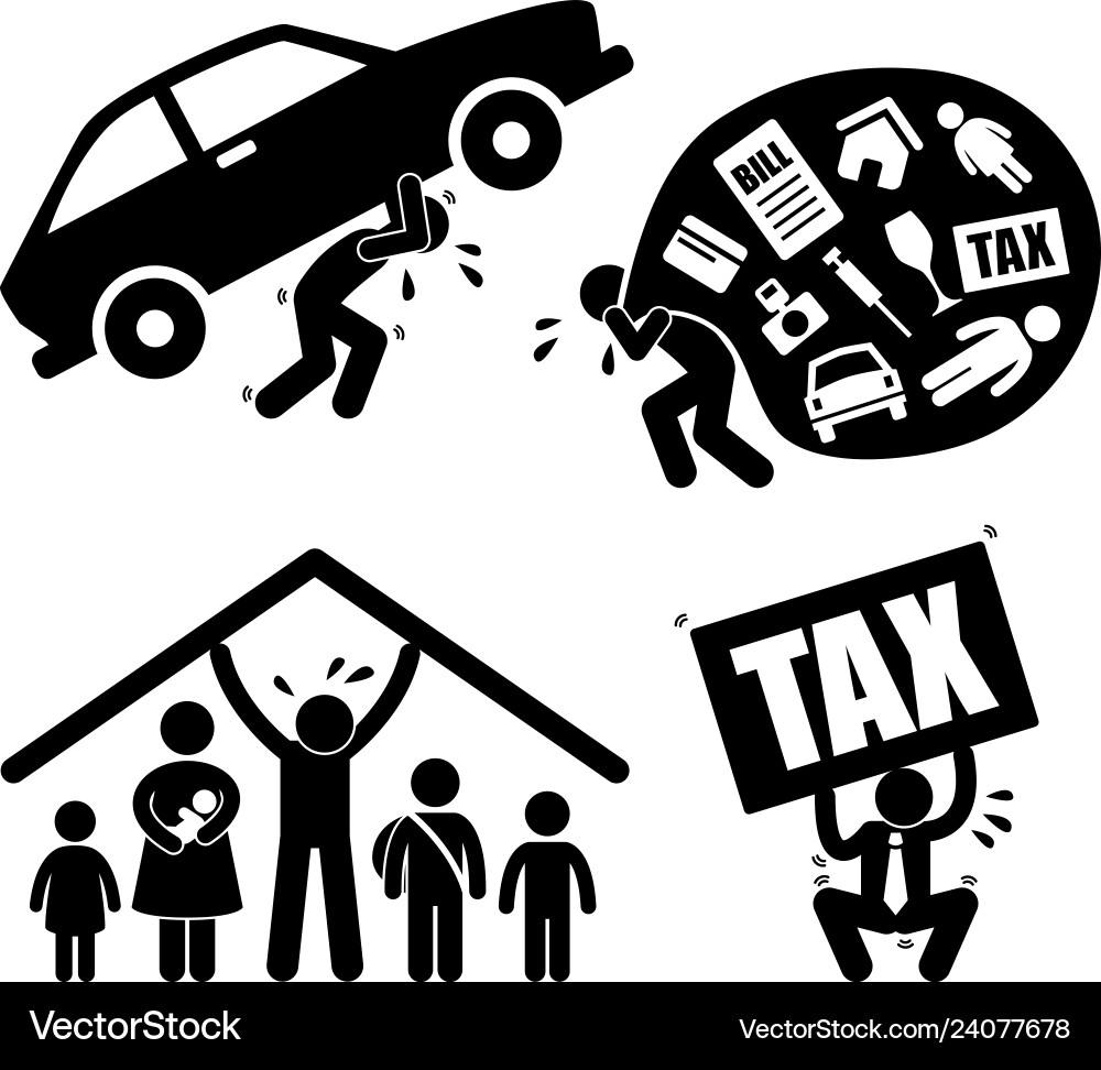 Financial Stress & Family Burden Royalty Free Vector