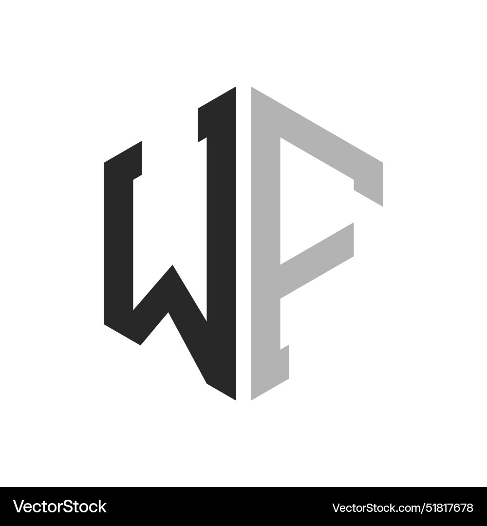 Modern unique hexagon letter wf logo design Vector Image
