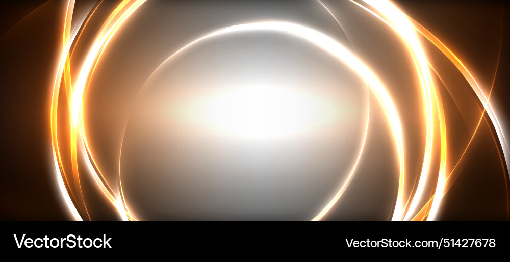 Neon glowing circle rays light round lines Vector Image