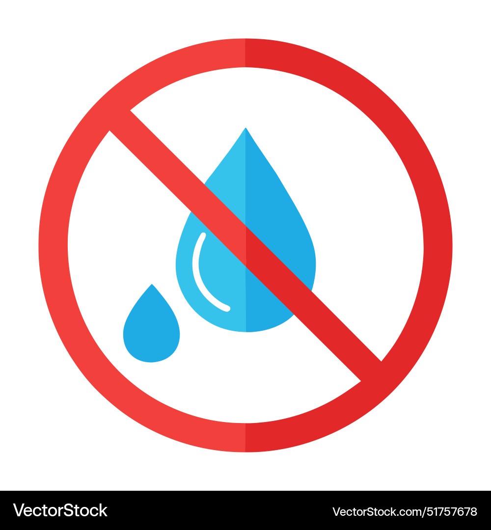 No water flat icon on white background Royalty Free Vector