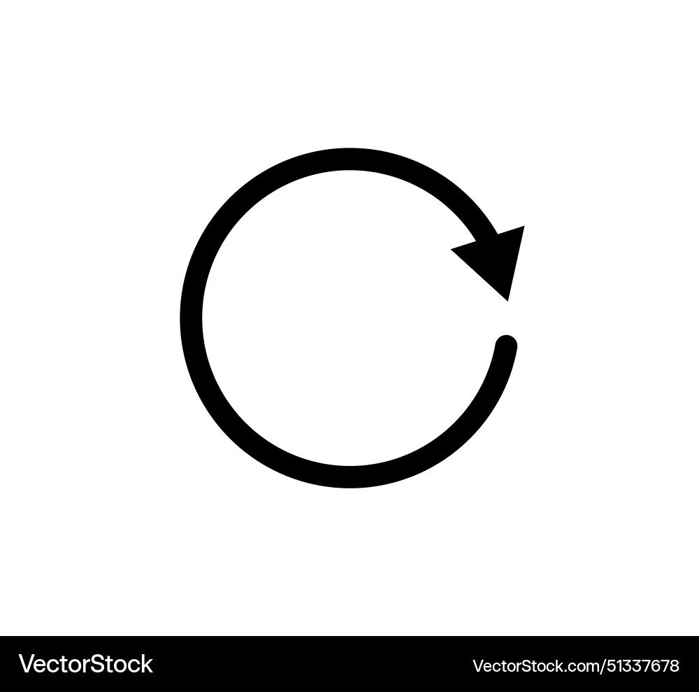 One circle arrow icon round reload restart Vector Image