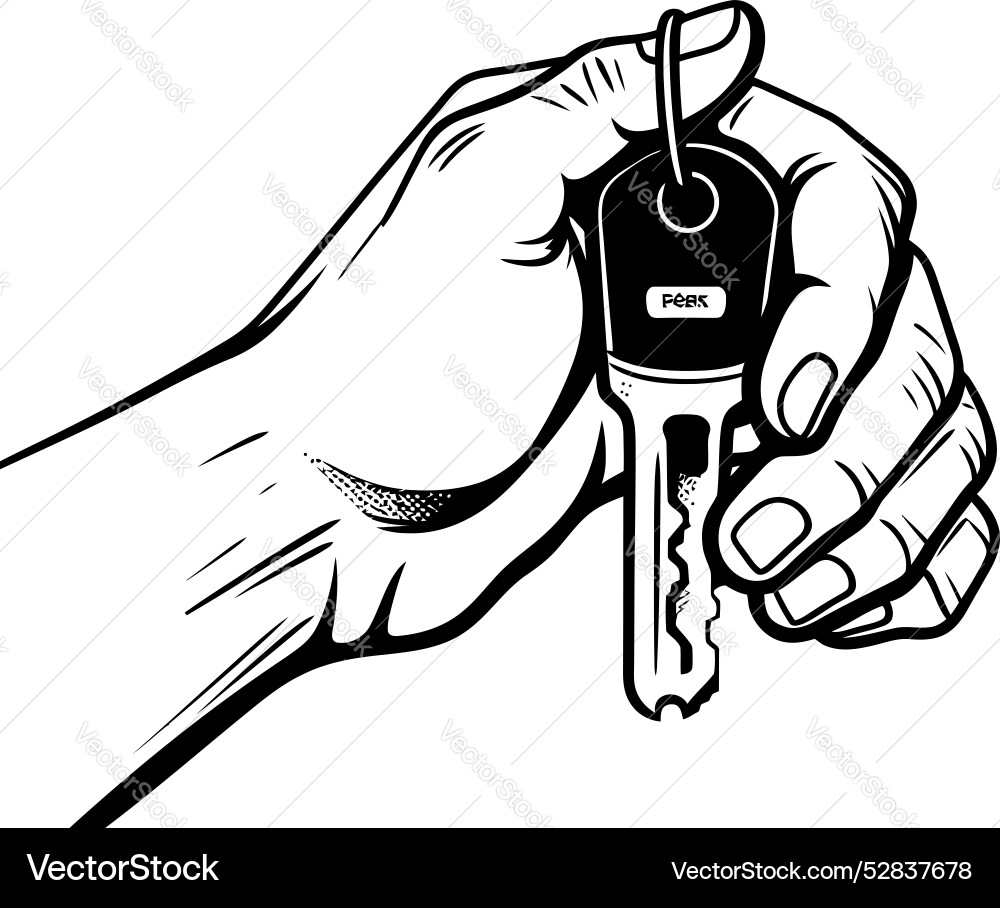Secure reach hand with key icon unlocking success Vector Image