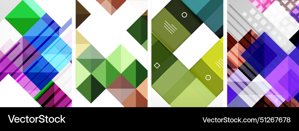 Square abstract poster set Royalty Free Vector Image
