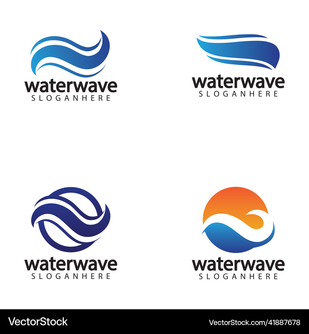 Water wave logo design template Royalty Free Vector Image