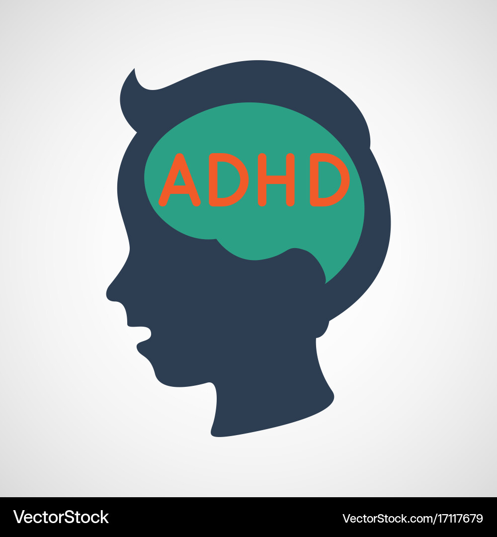 Adhd attention deficit hyperactivity disorder Vector Image