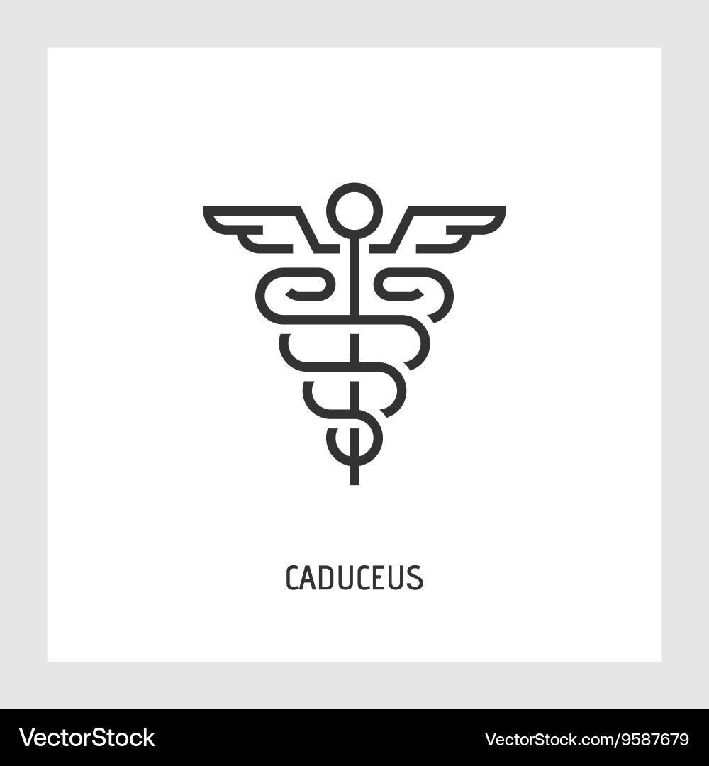Caduceus icon thin line sign Royalty Free Vector Image