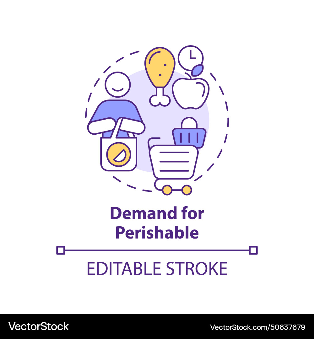 Demand for perishable multi color concept icon Vector Image