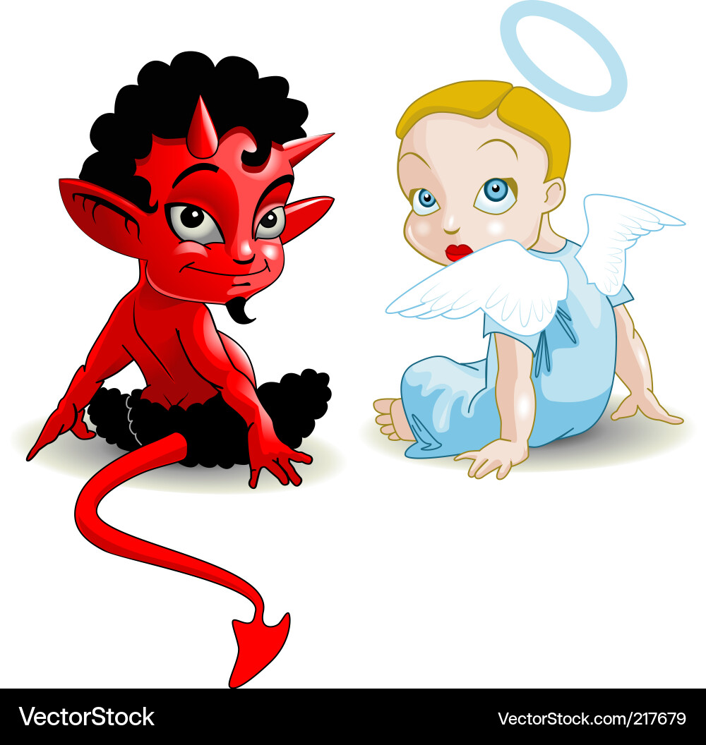 Devil and angel Royalty Free Vector Image - VectorStock