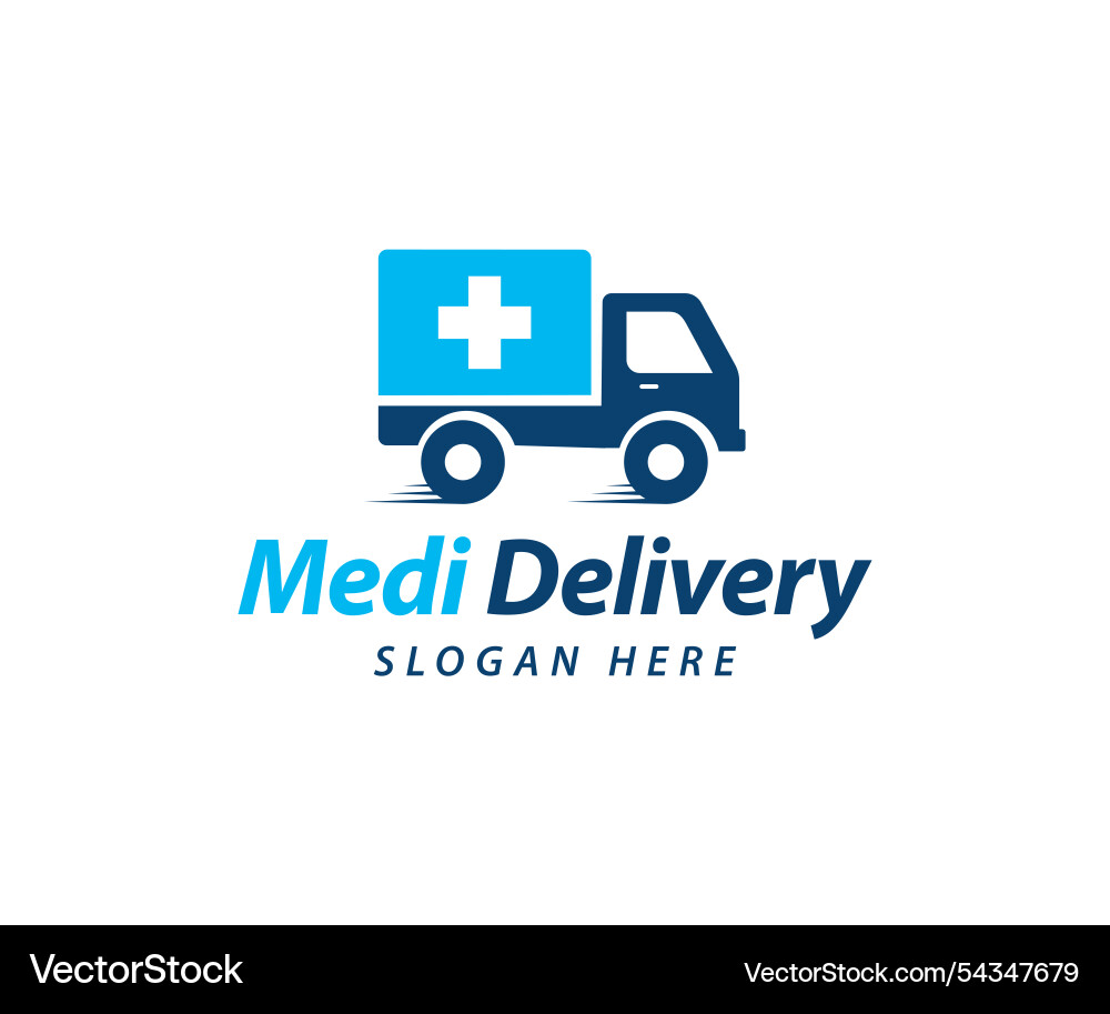Fast aid delivery logo or medicine Royalty Free Vector Image