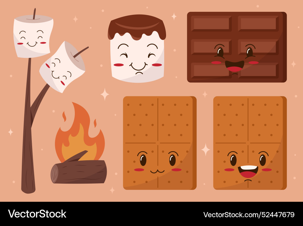 Flat design smore Royalty Free Vector Image - VectorStock