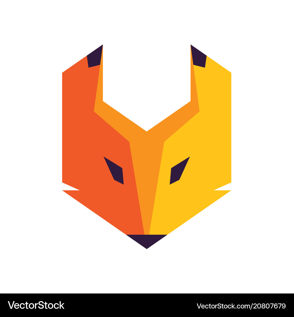 Fox head logo Royalty Free Vector Image - VectorStock