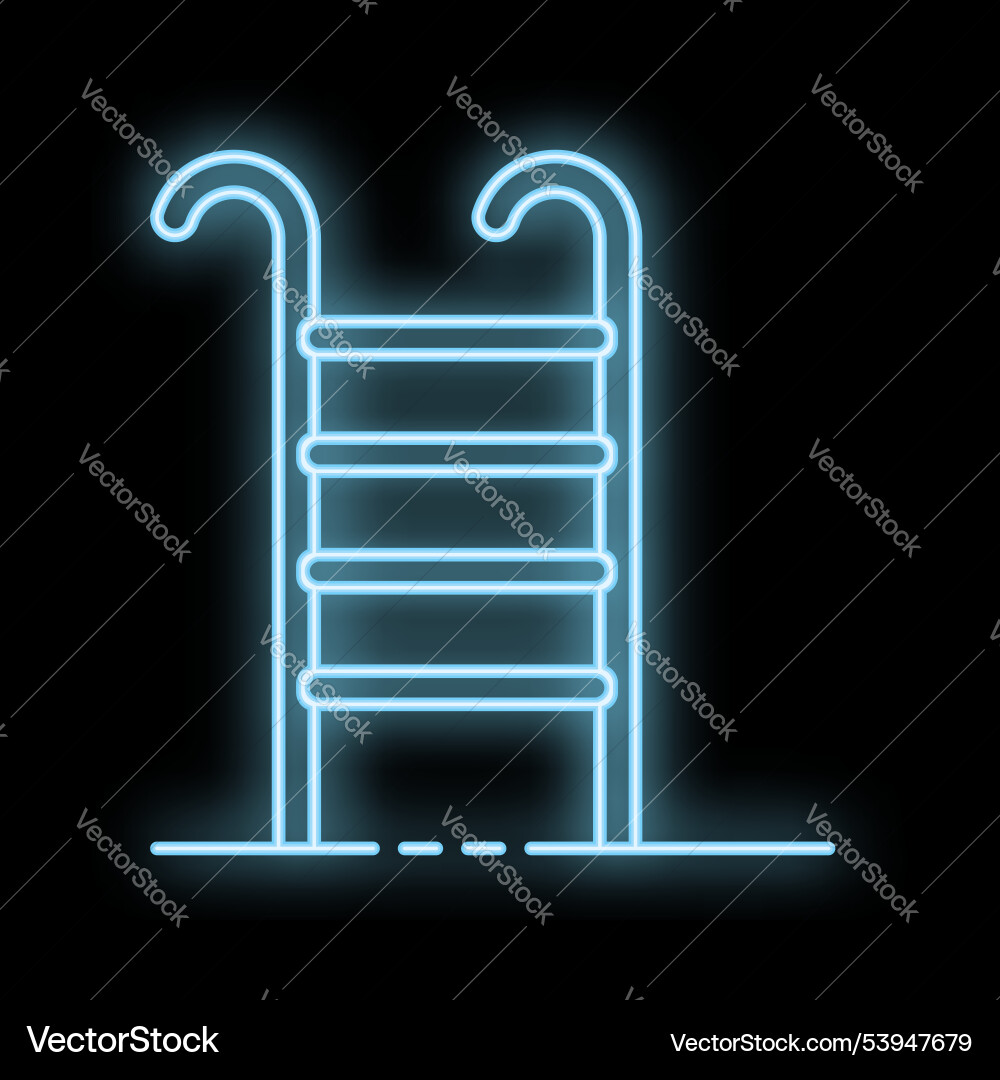 Glowing neon line swimming pool ladder icon Vector Image