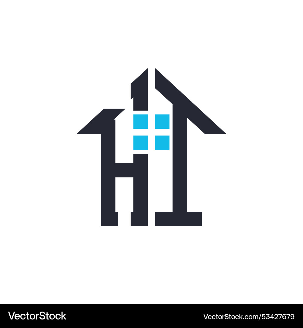 Initials ht house logo design creative letter Vector Image