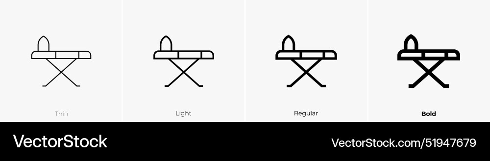 Iron board icon thin light regular and bold style Vector Image