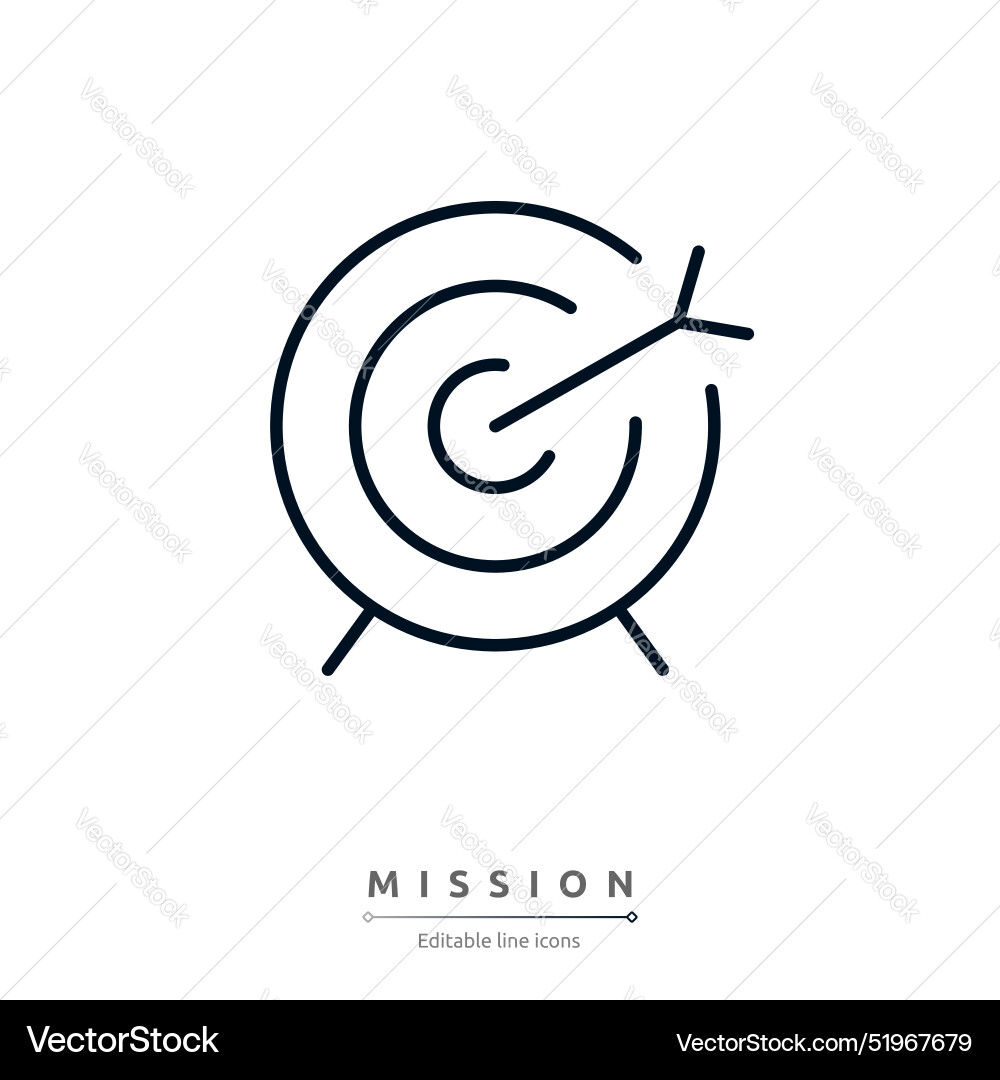 Mission icon vision and values Royalty Free Vector Image